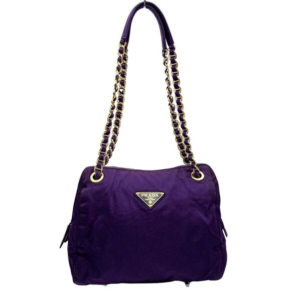 Prada | Bags | Prada Tessuto Purple Synthetic Shoulder Bag Preowned ...